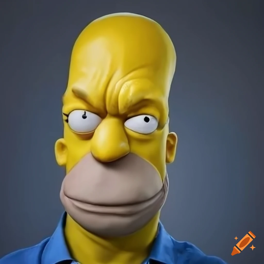 Hyperrealistic depiction of Homer Simpson on Craiyon