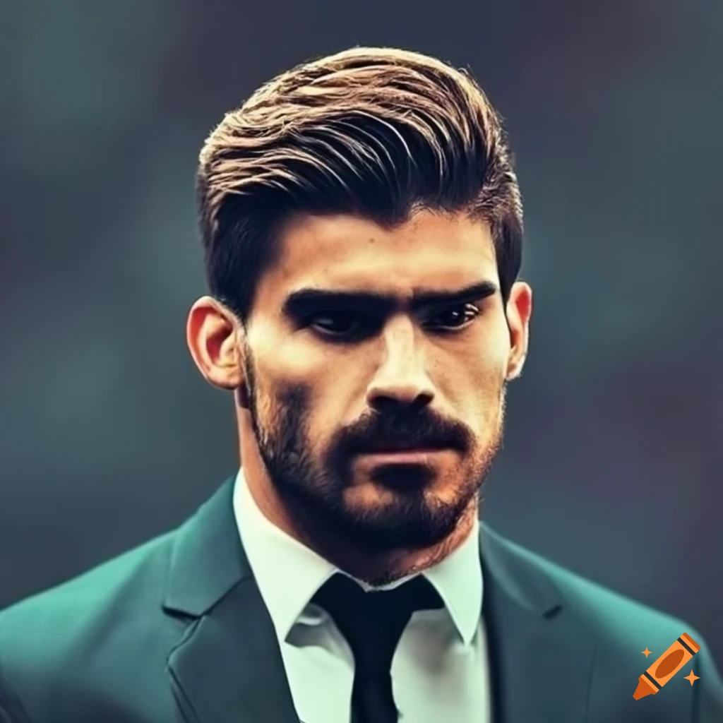 Ruben Neves, Portuguese football player in a sharp formal suit on Craiyon