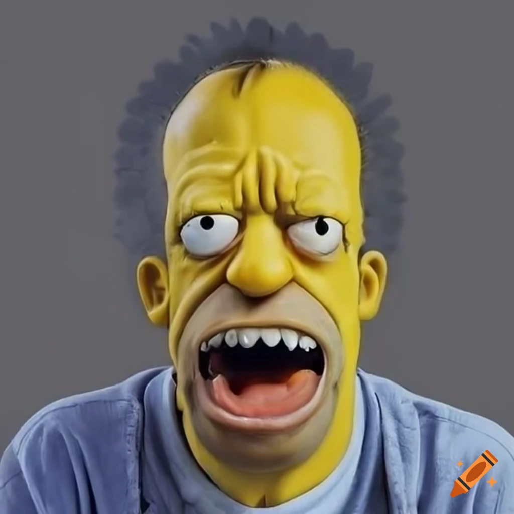 Hyperrealistic depiction of homer simpson on Craiyon
