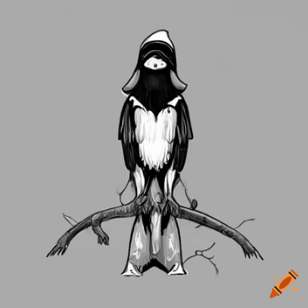 Anthropomorphic magpie in Disney style with a hooded cloak for video ...