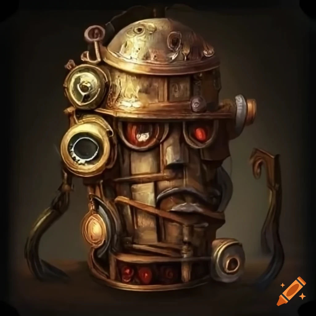 Steampunk automaton with intricate metal skin in a Pathfinder setting ...