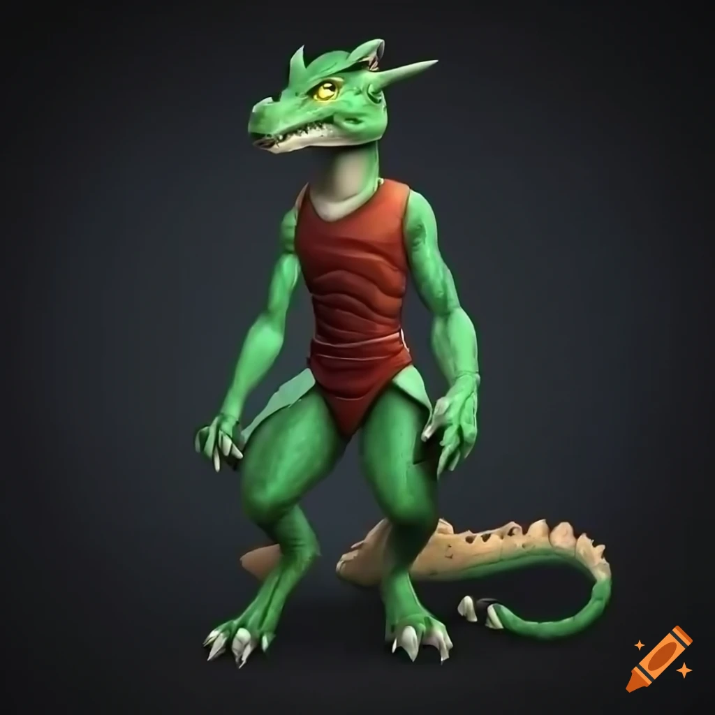 Adorable reptilian kobold in HD photorealistic detail on Craiyon
