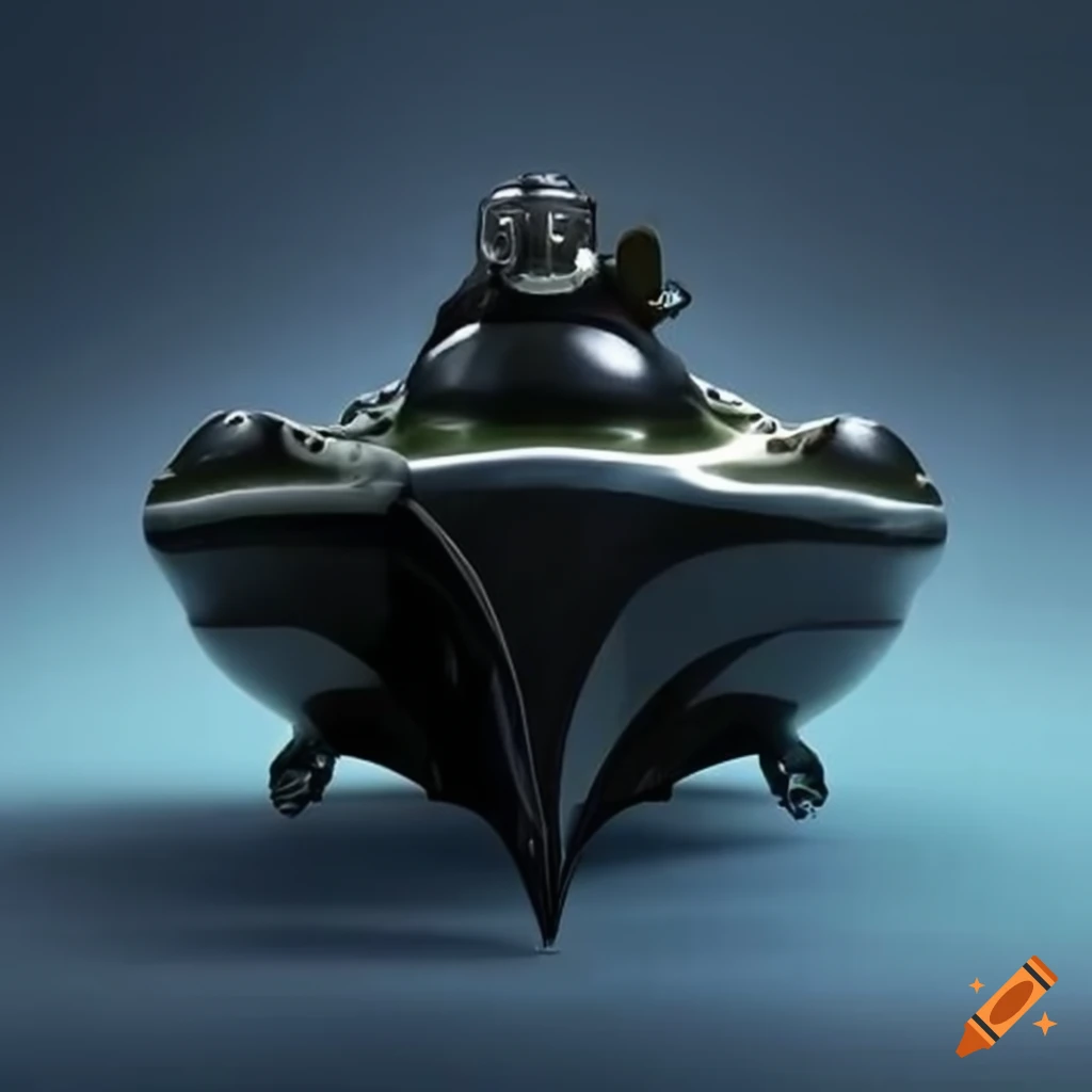 Magical submersible speedboat made of black jade on Craiyon