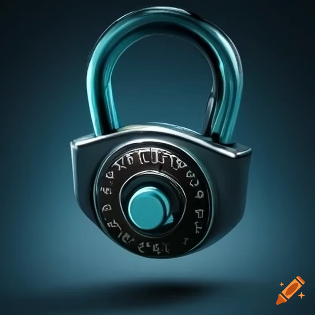 Combination lock with one dial turned revealing a hidden message on Craiyon