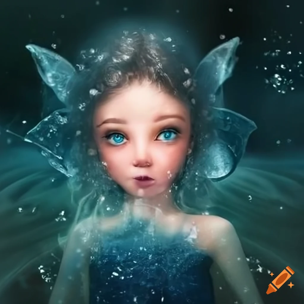 Friendly-faced water fairy on Craiyon