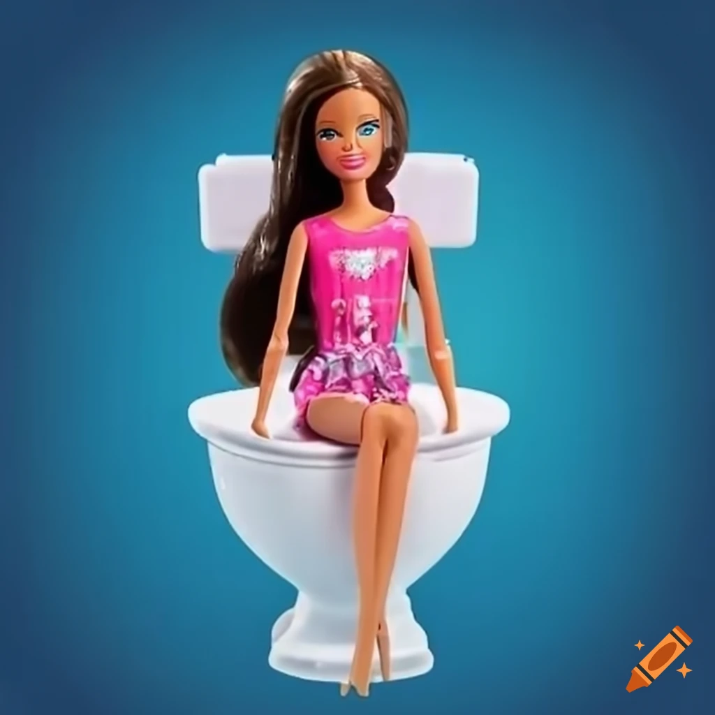 Barbie in a bathroom scene showing emotion on Craiyon