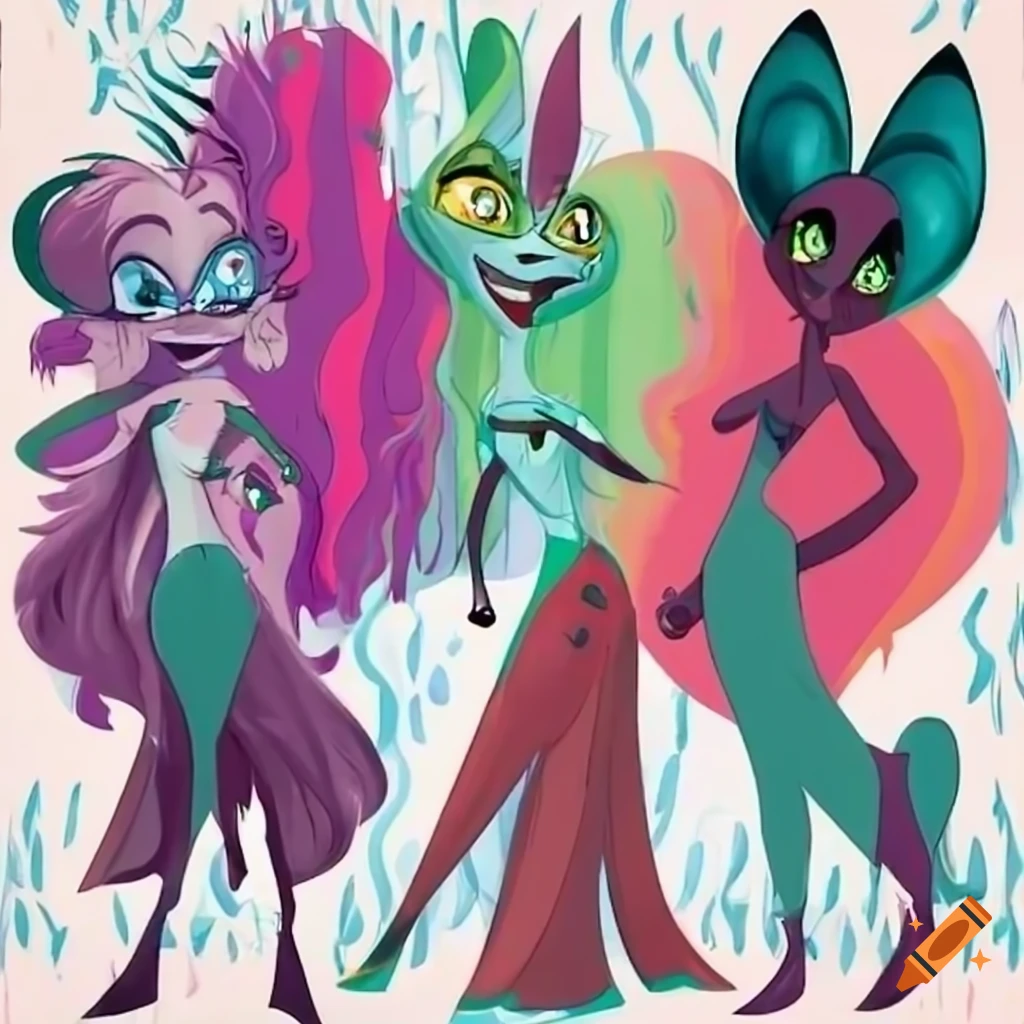 Vivziepop characters on Craiyon