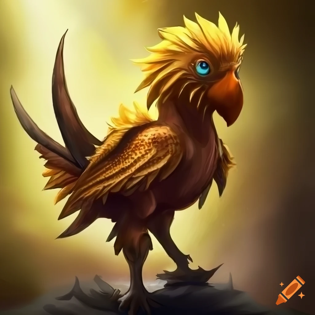 Mythical hybrid creature with lizard, chocobo, and bat features on Craiyon