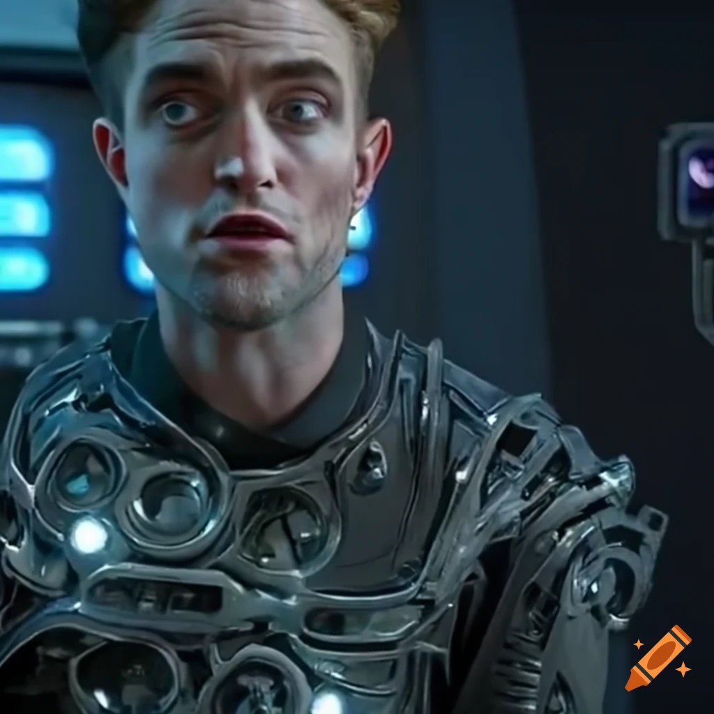 Actor with unique green eyes in a futuristic sci-fi crossover scene on ...