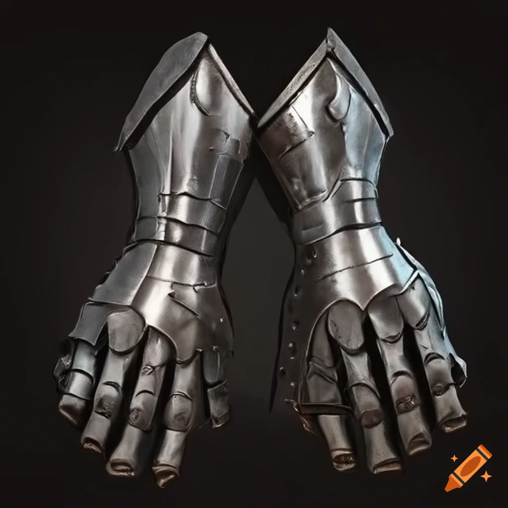 Magic heavy battle steel gauntlets on Craiyon