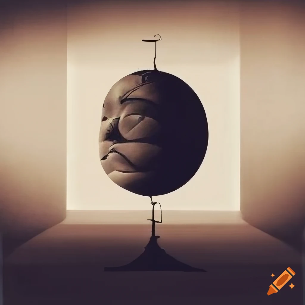 Retro 1950s black and white surrealist art with strange forms in the ...