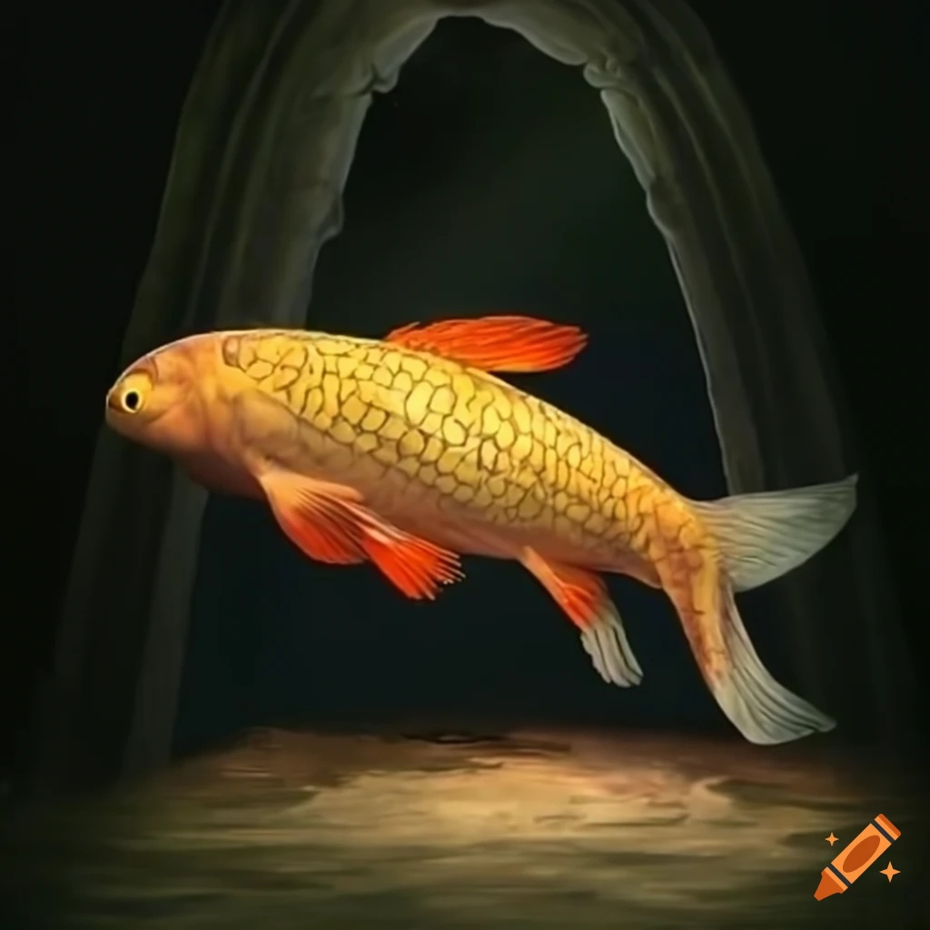 Carp leaping over the dragon gate on Craiyon