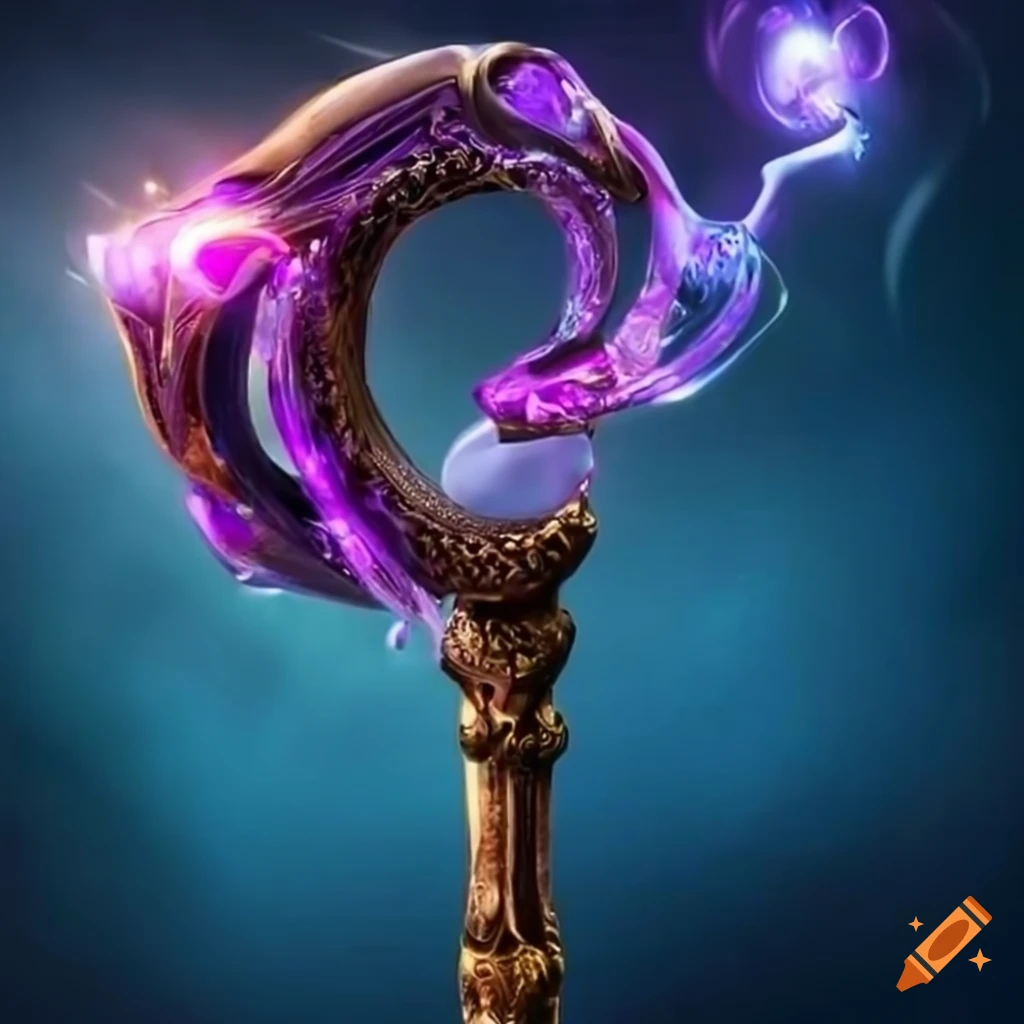 Beautiful magic staff with intricate details on Craiyon