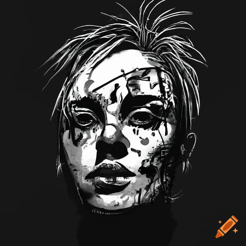 Simple drawing of alternative punk style on Craiyon