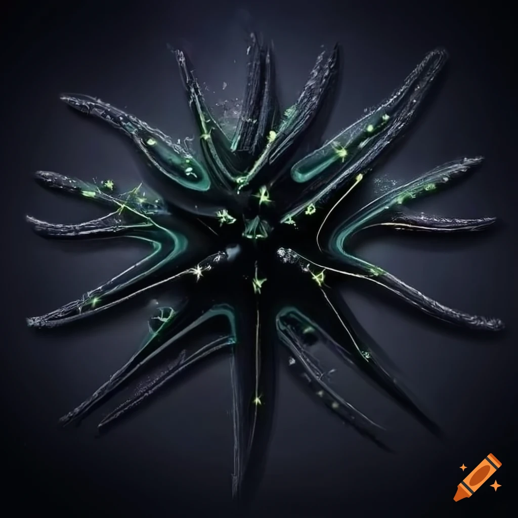 Eldritch inky black starfish with glowing eyes and spindly tendrils on ...