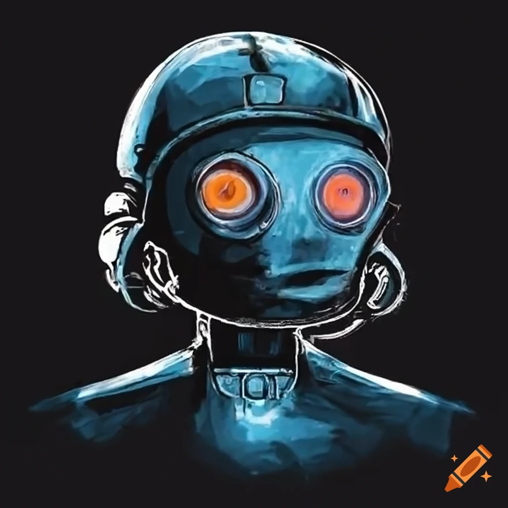 Co-pilot robot with signs of wear on Craiyon