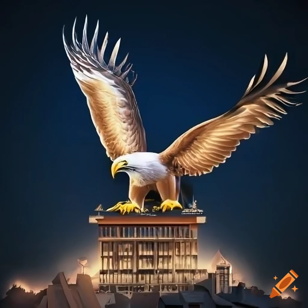 3D shiny logo for Eagle One Builders with majestic eagle on top of ...