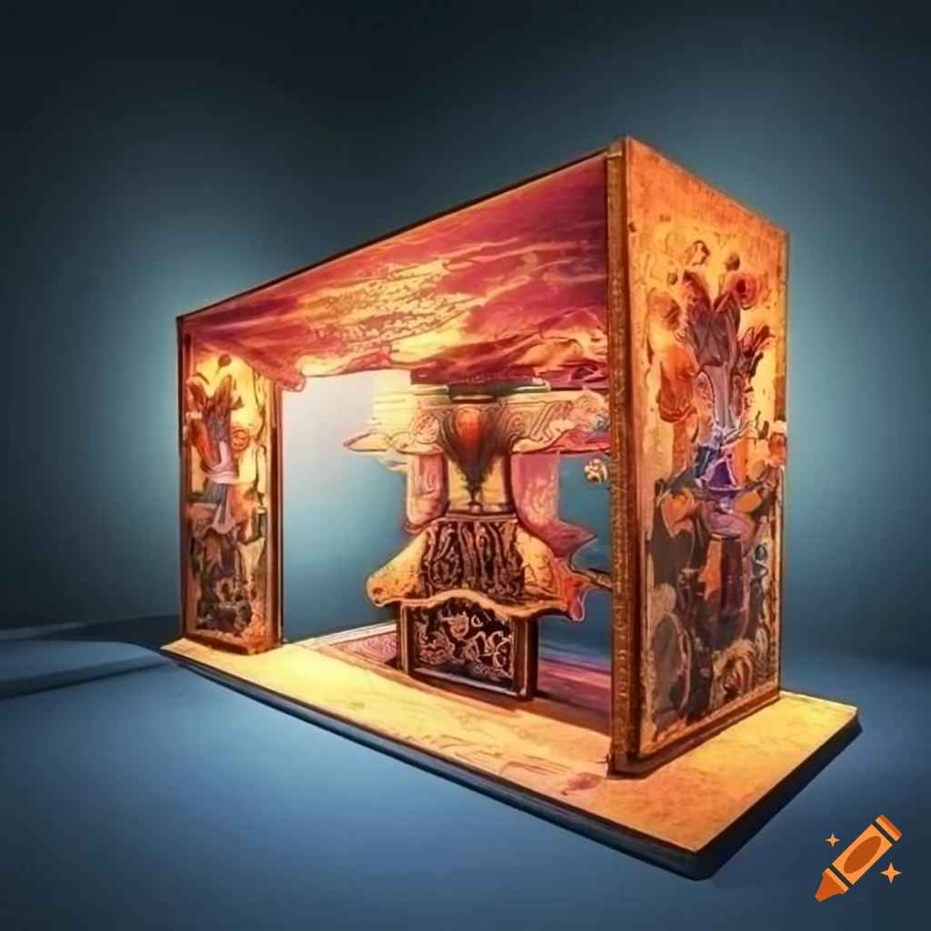 Exhibition booth with Bidasari concept featuring goldfish and batik ...