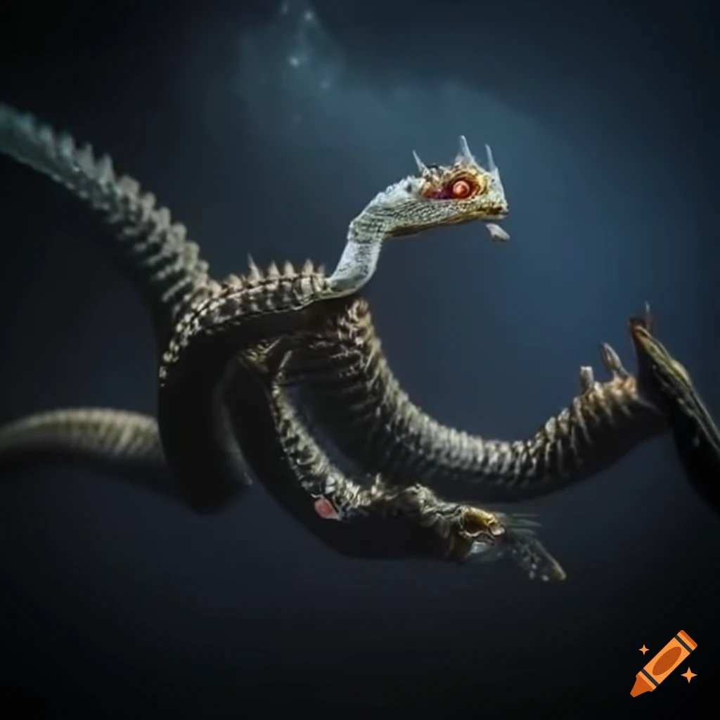 Black hydra creature on Craiyon