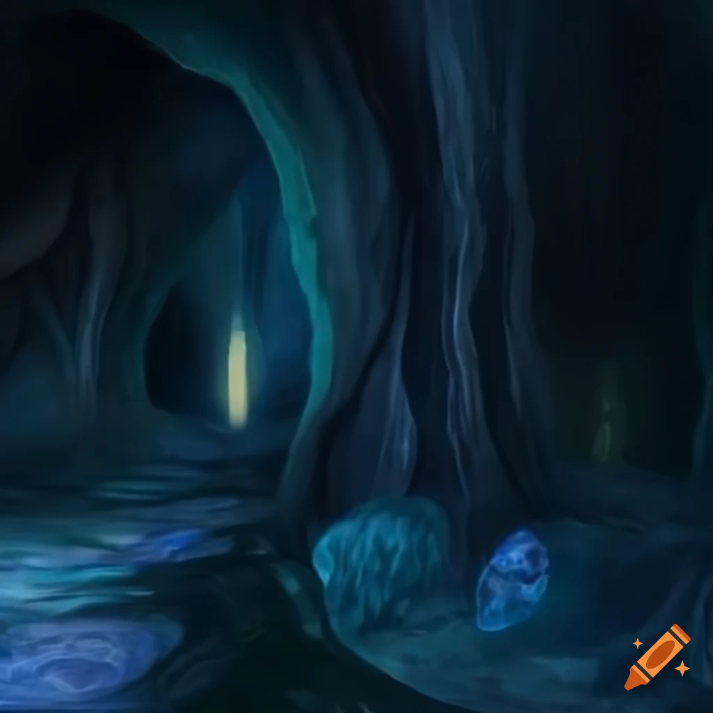 Moonstone veins glowing in feywild caves on Craiyon