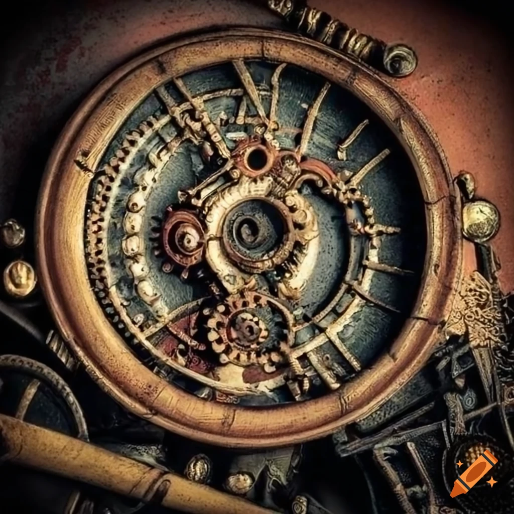 Steampunk inspired design on Craiyon