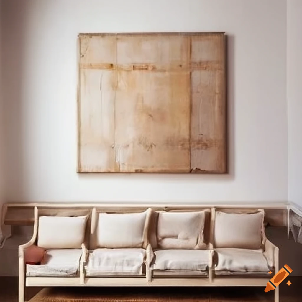 Greek Roman rustic room with a square canvas on the wall on Craiyon