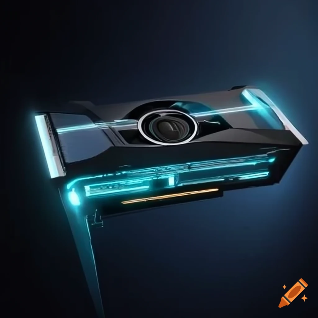 Futuristic graphics card design in innovative high-tech style on Craiyon
