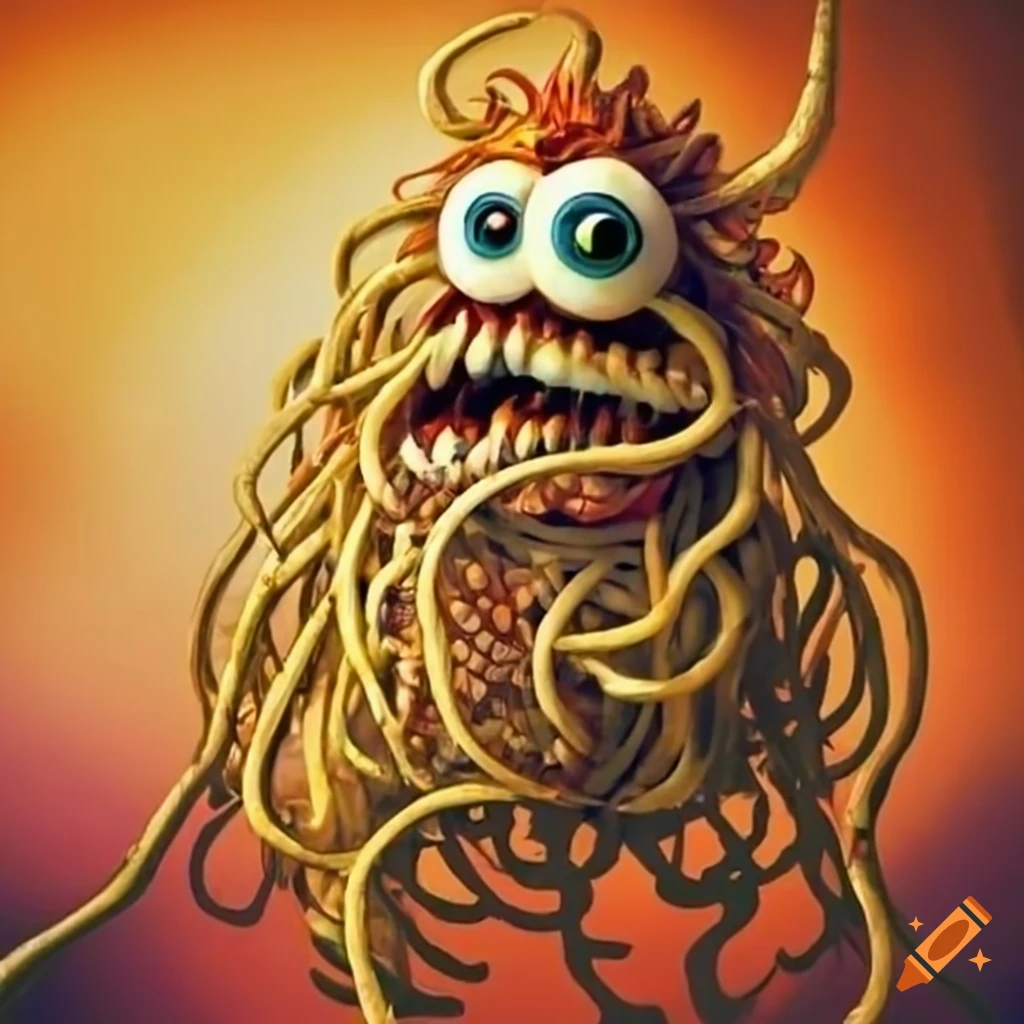 Flying spaghetti monster on Craiyon