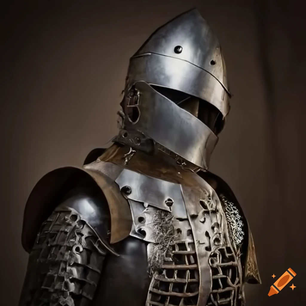 Medieval knight with robot parts on Craiyon