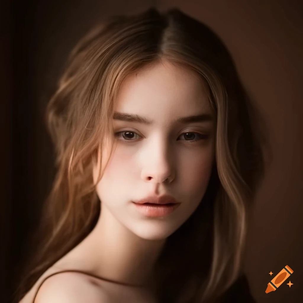 Pretty girl with ruffled hair on Craiyon