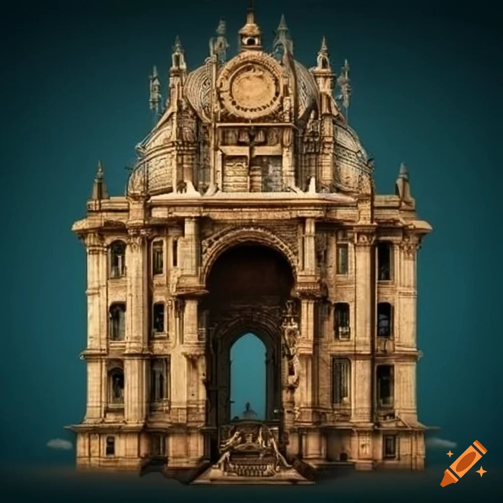 Detailed Steampunk architecture inspired by ancient Rome on Craiyon