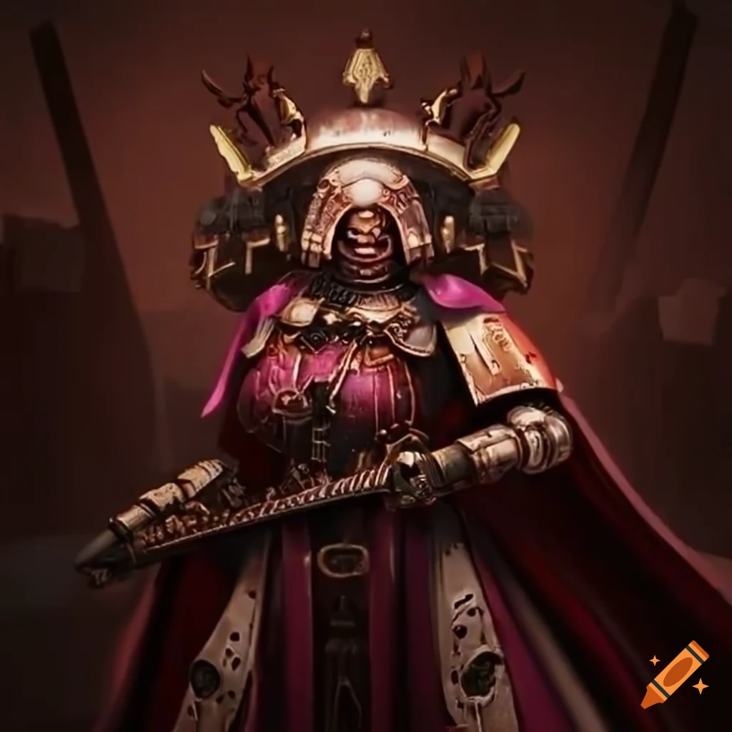 Intricately detailed Imperial Army from Warhammer 40k with a glamorous ...