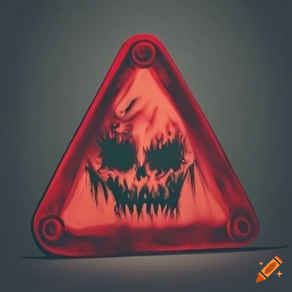 Creepy warning sign on Craiyon