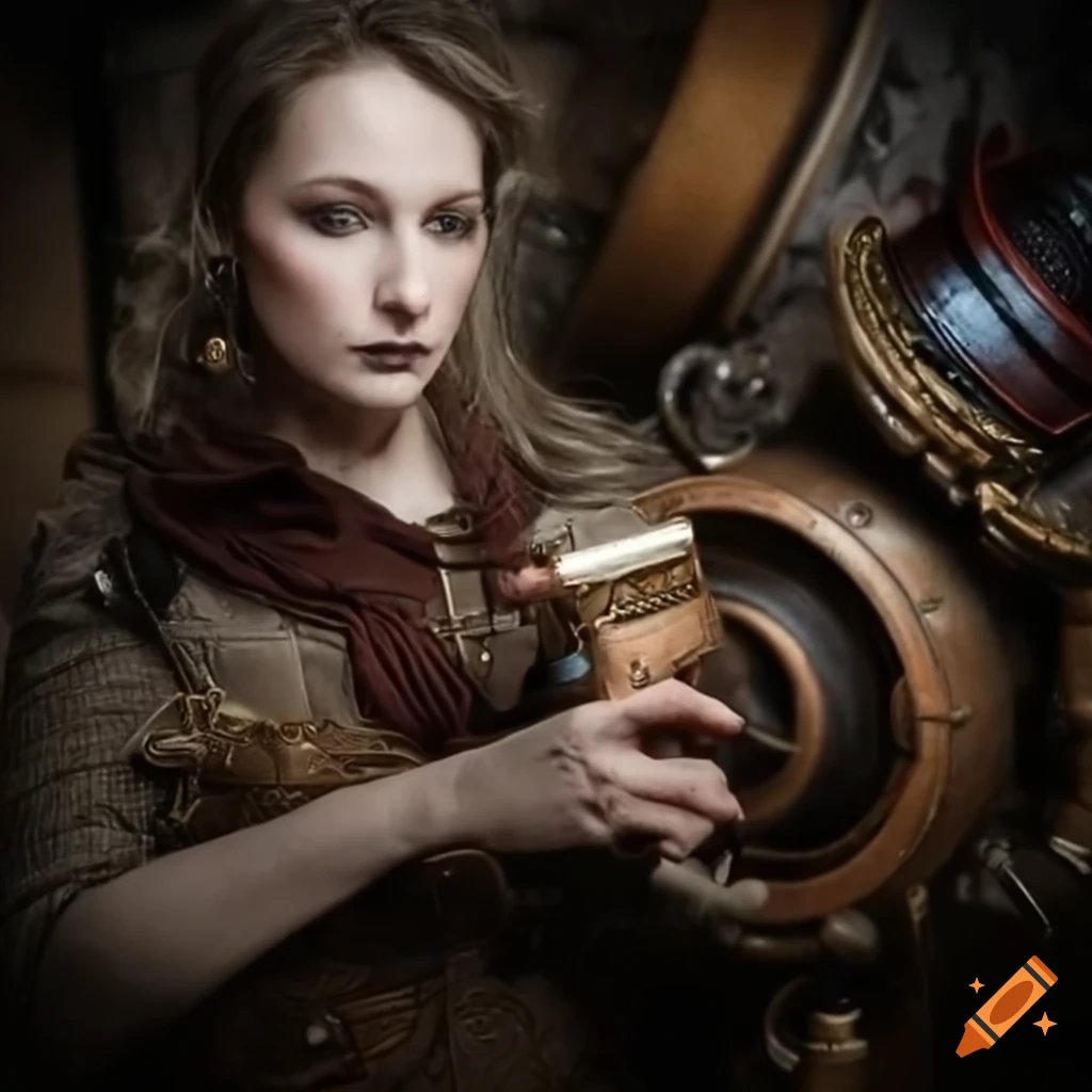 Steampunk inspired design on Craiyon