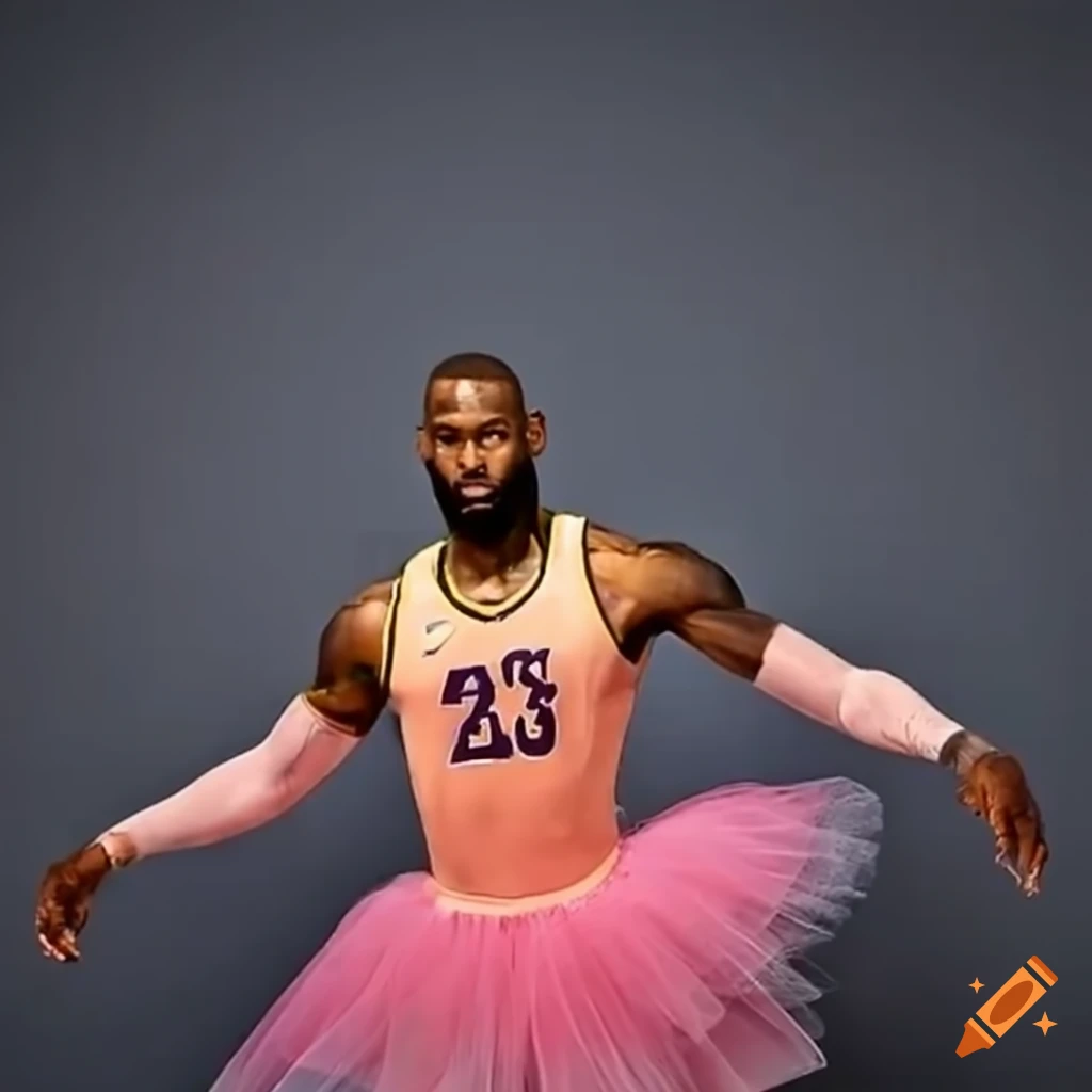 Lebron james in a colorful ballet tutu on Craiyon