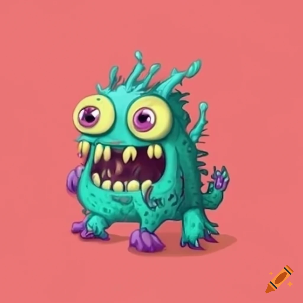 Monster with mech, crystal, and poison elements in My Singing Monsters game on Craiyon