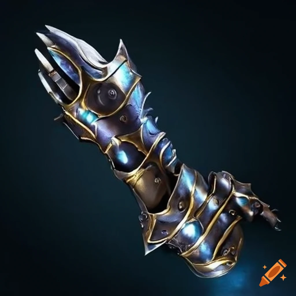 Magic aura heavy steel gauntlets on Craiyon