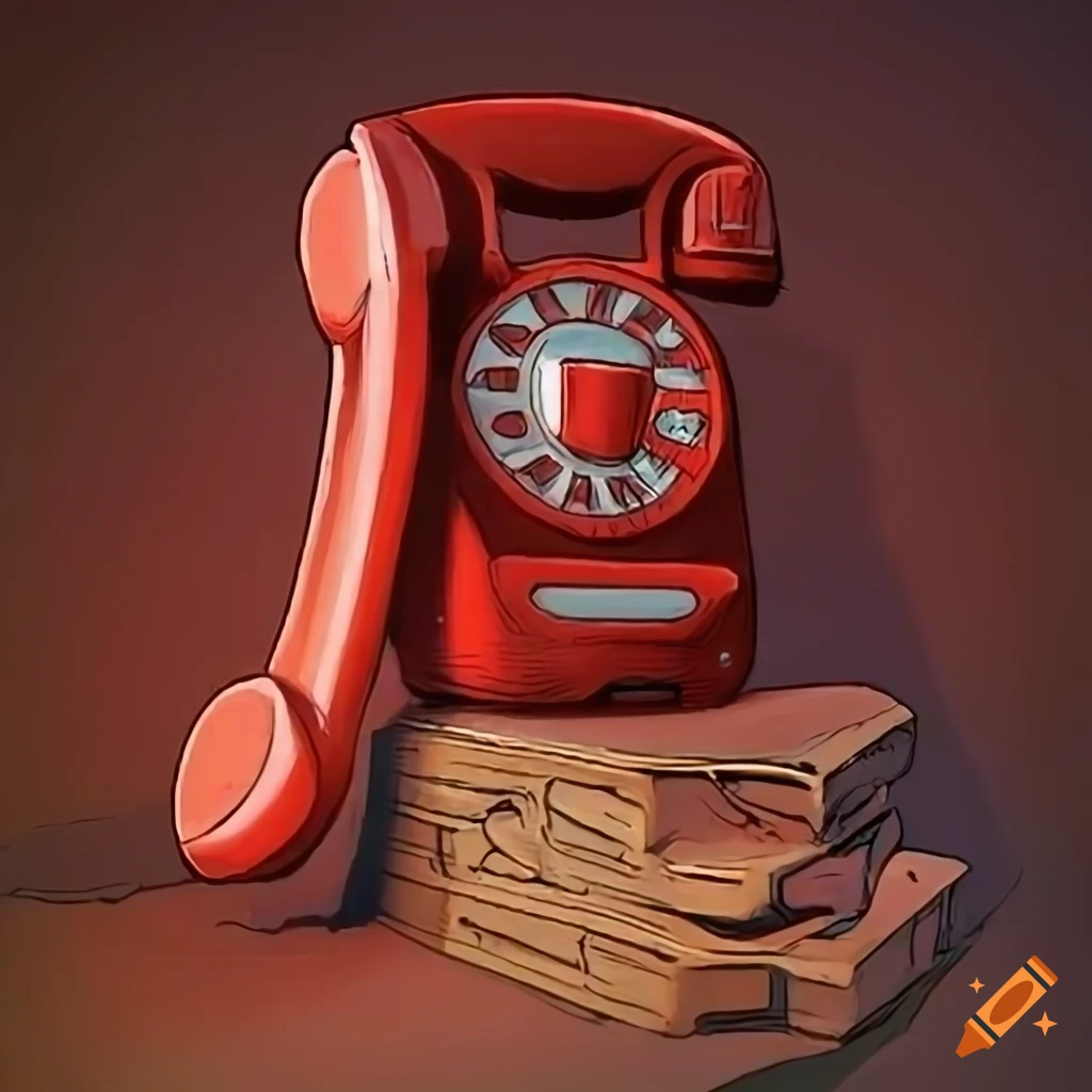 Red phone in a photorealistic art style inspired by moebius' the incal ...