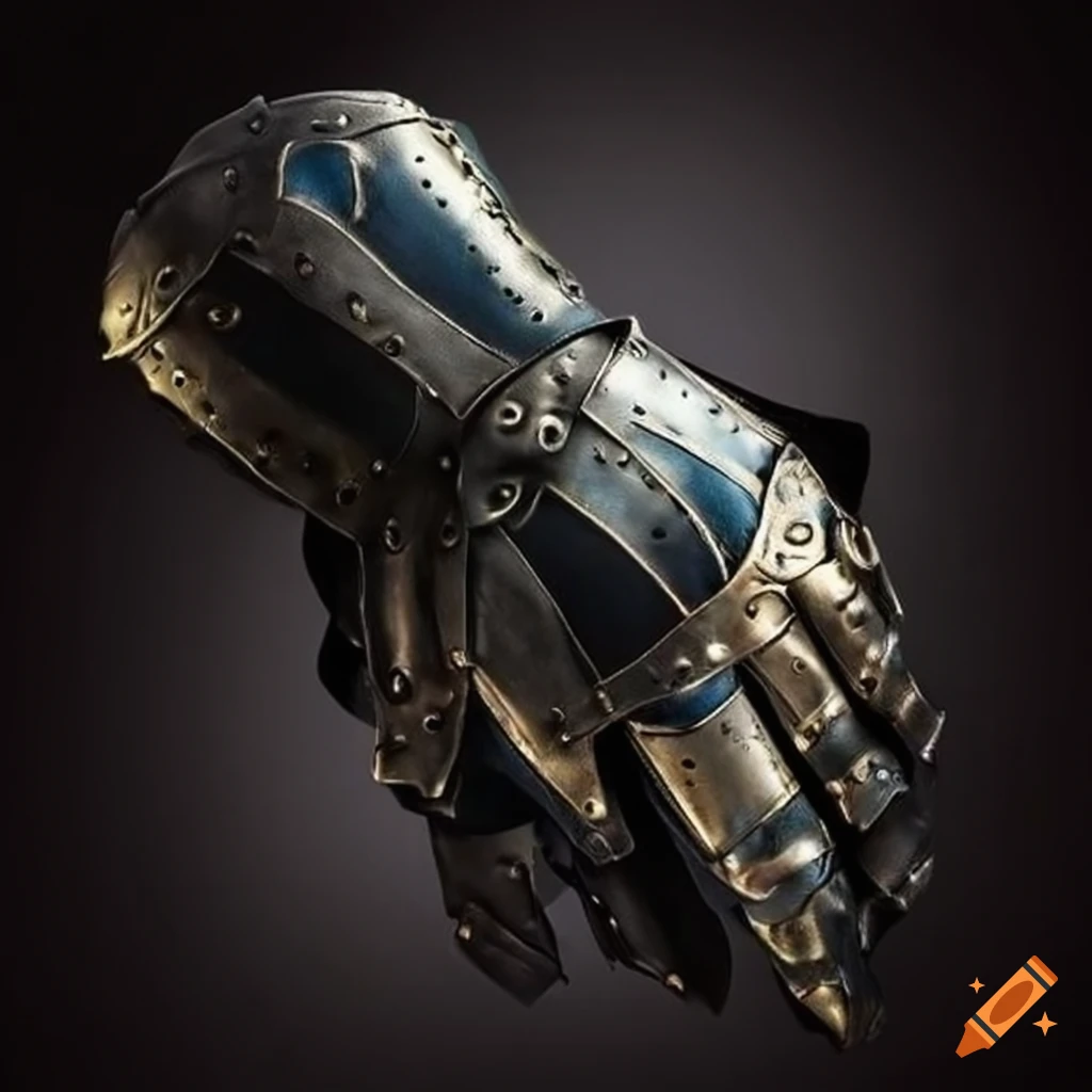 Magic heavy battle steel gauntlets on Craiyon