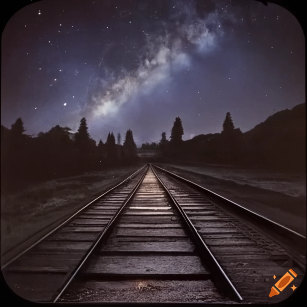 Night on the Galactic Railroad, photograph from 1887 on Craiyon