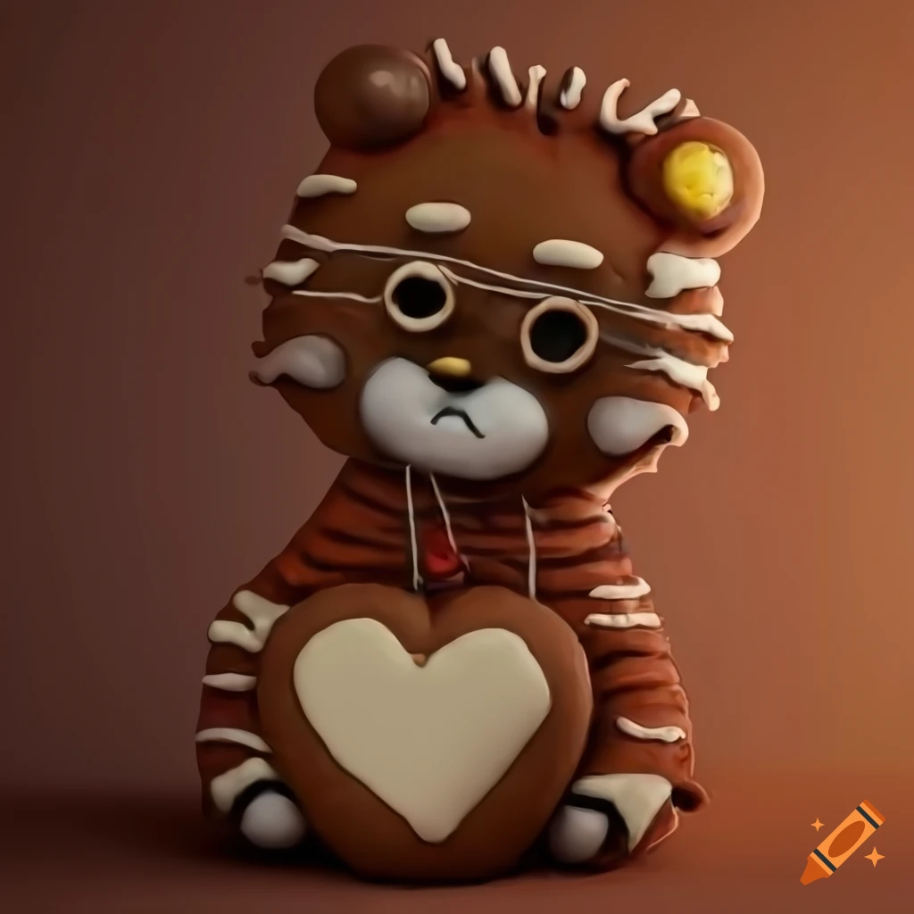 Gingerbread cookie version of hobbes with a heart, giger alien artwork ...