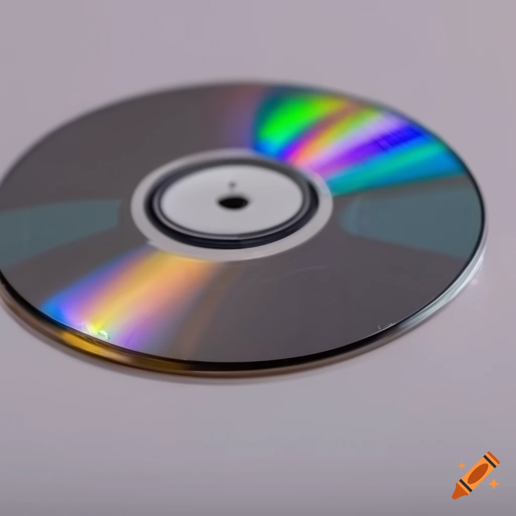 Compact disk on white desk in a laboratory on Craiyon