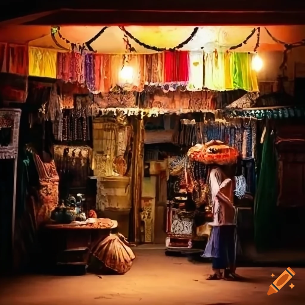 Old Kerala shops decorated for Rabeeul Awwal celebration on Craiyon