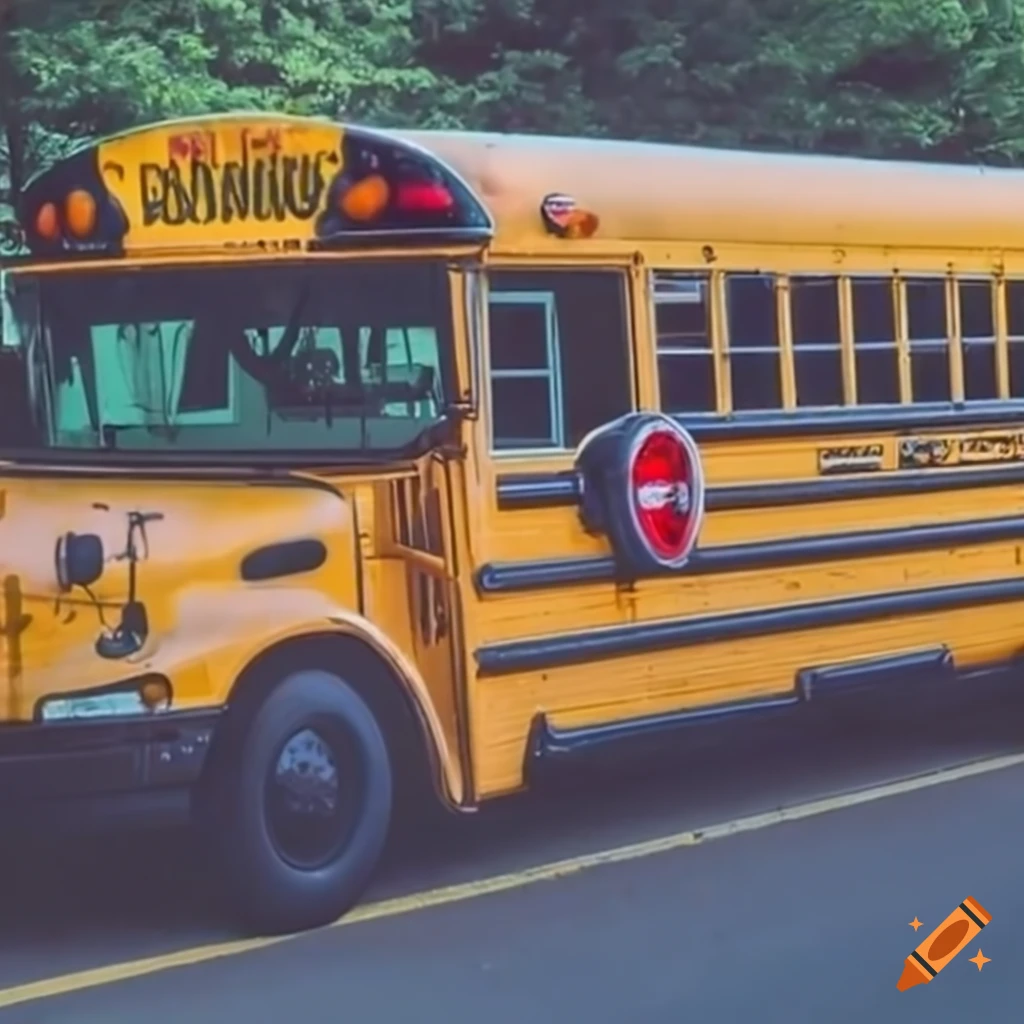 Yellow School Bus On Craiyon