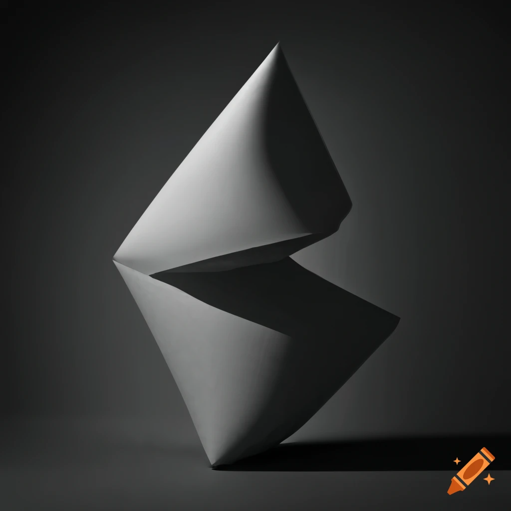 Abstract digital sculpture playing with light and shadow in 3D space on ...