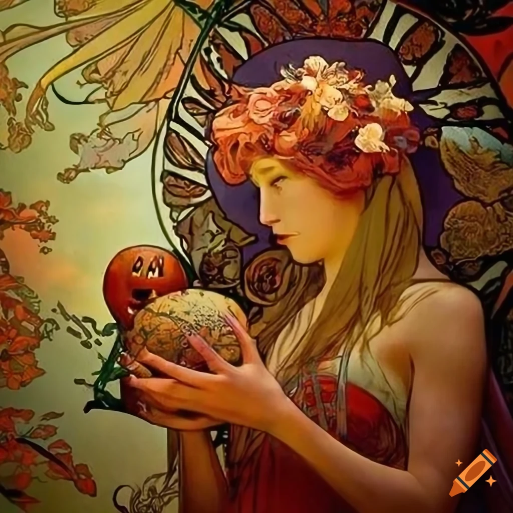 Botanical Halloween art inspired by Norman Rockwell, James Gurney, and ...