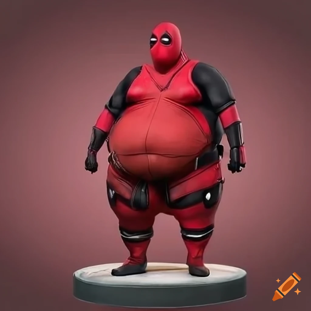 Chubby deadpool character on Craiyon