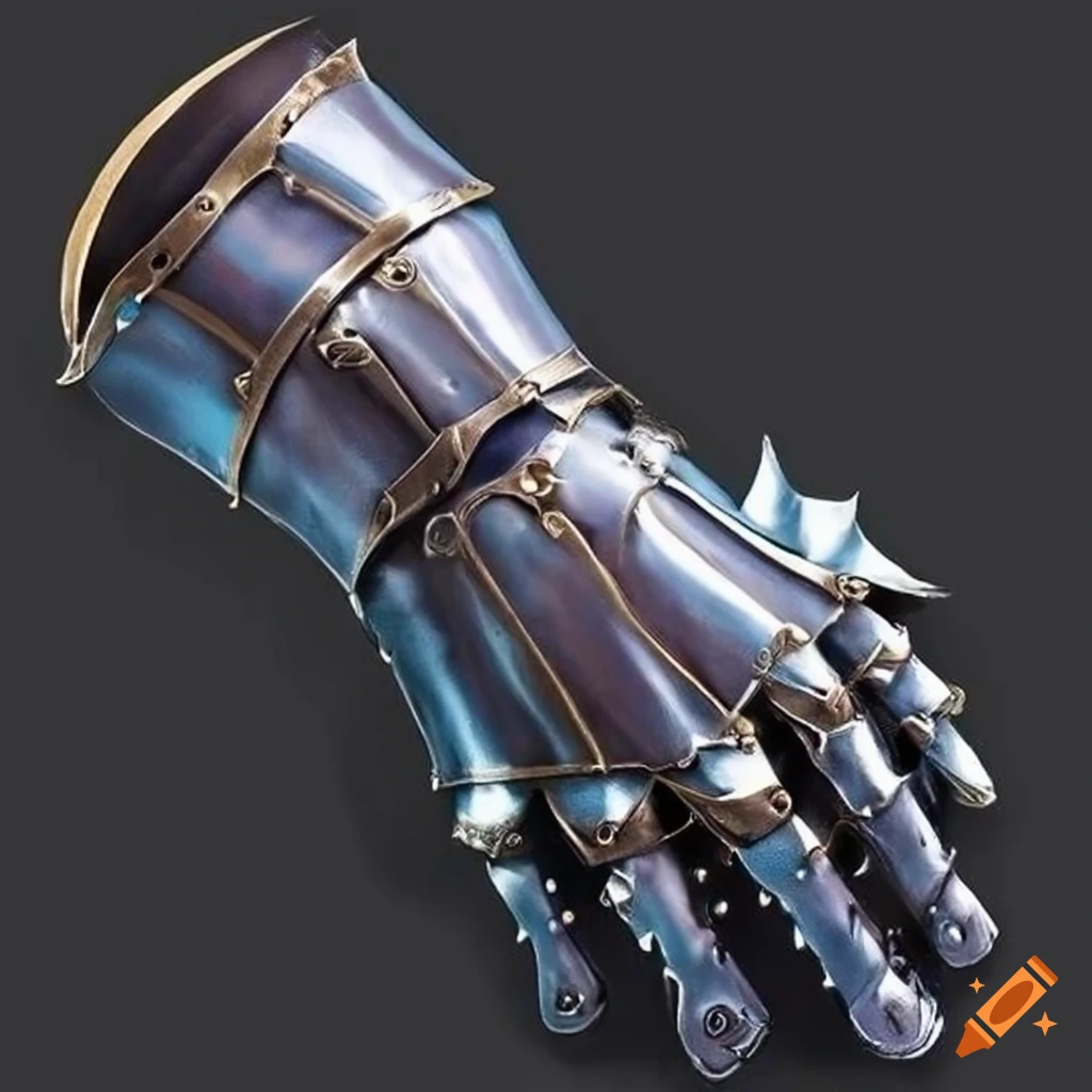 Magic heavy battle steel gauntlets on Craiyon