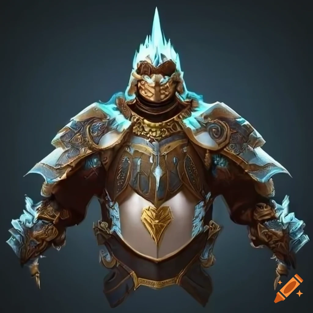 Close-up of intricately decorated magic body armor on Craiyon