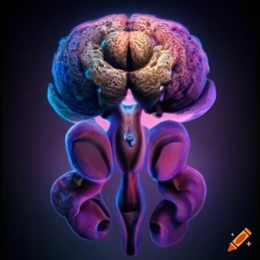 Conceptual artwork depicting the theory of evolution and the origin of ...